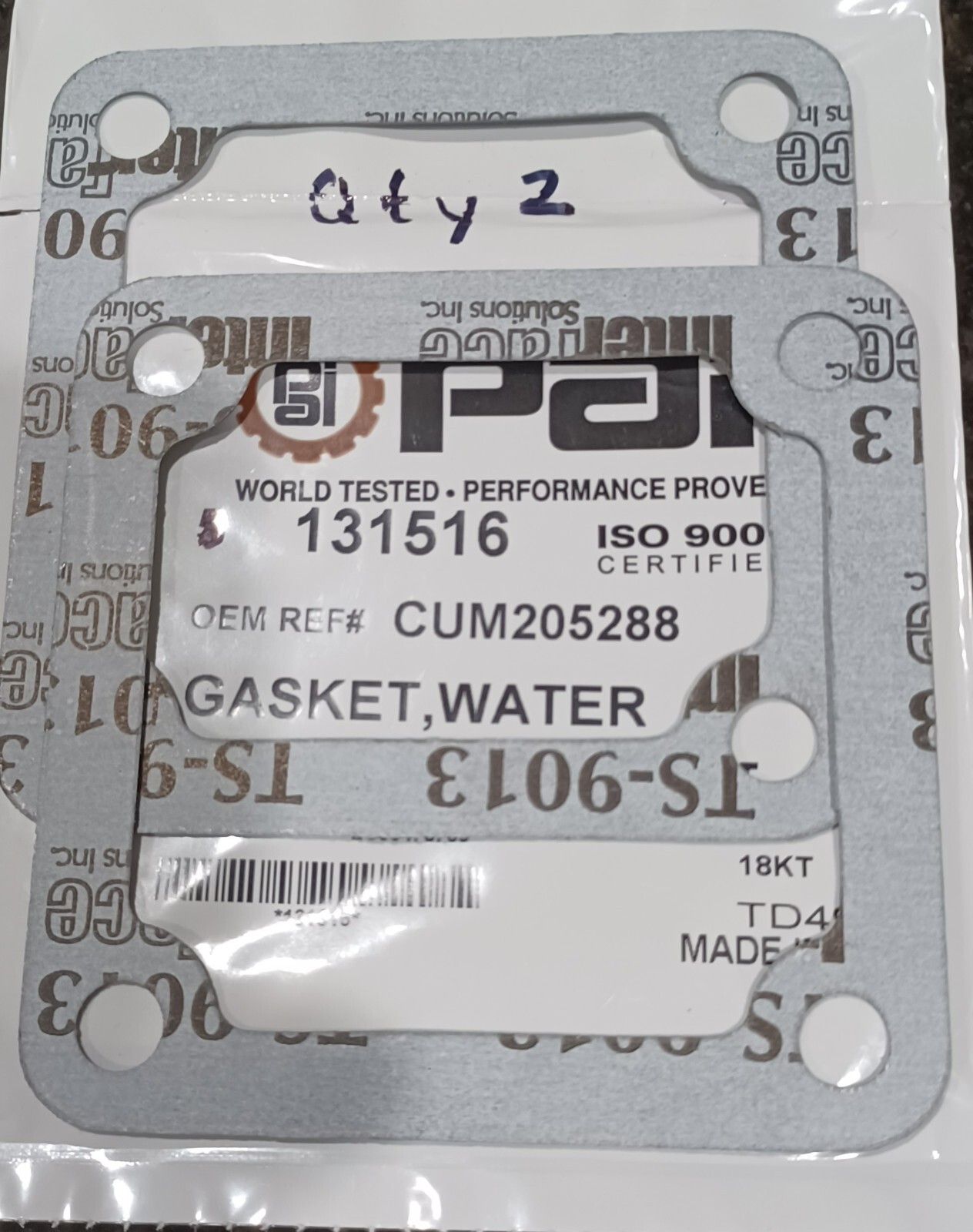 NEW Cummins 205288 Water Inlet Gaskets ( 2 ) KT19 & Others *FREE ...