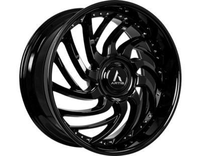 26" Inch STAGGERED Gloss Black Artis Vantage XL BLANKS Wheels Rims 22 ...