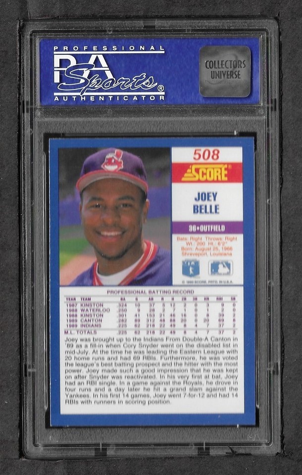 1990 SCORE `PSA 8` #508 `JOEY BELLE ` (2443650) | eBay