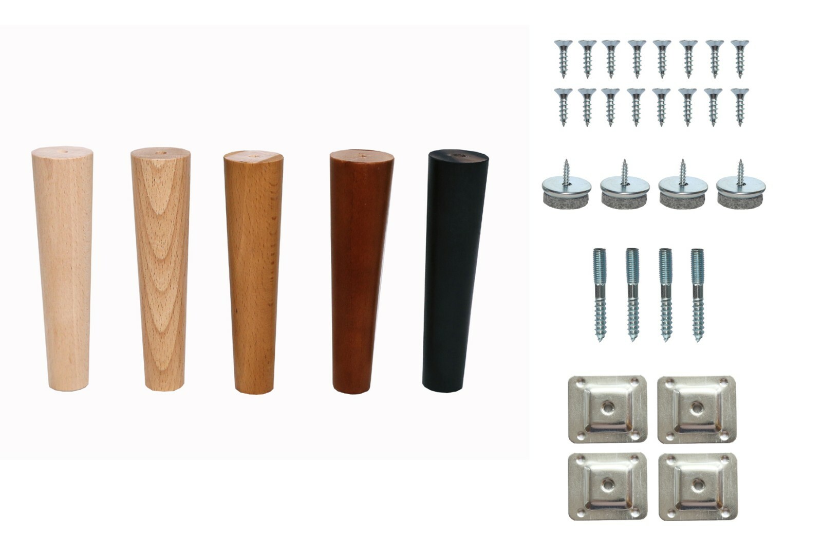 Wooden Furniture Cone Tapered Legs 8'' Beech Feet For Sofa Bed Chair ...