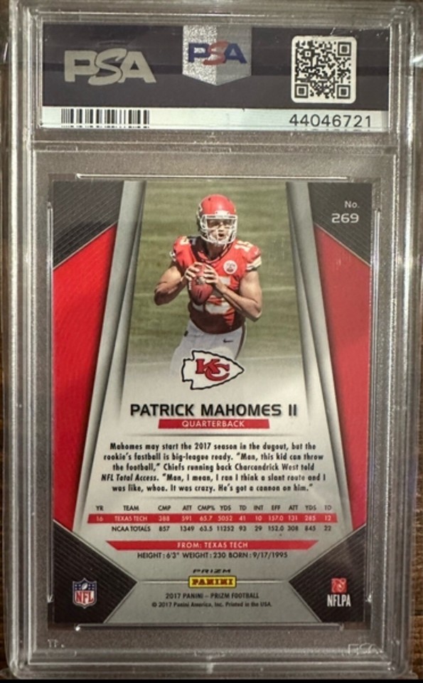2017 PANINI PRIZM 269 PATRICK MAHOMES II PRISZM PSA 9 RC ROOKIE CARD | eBay