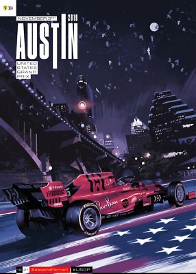 Ferrari F1 Austin Grand Prix 2019 High-Quality 22inx17in Art Poster | eBay