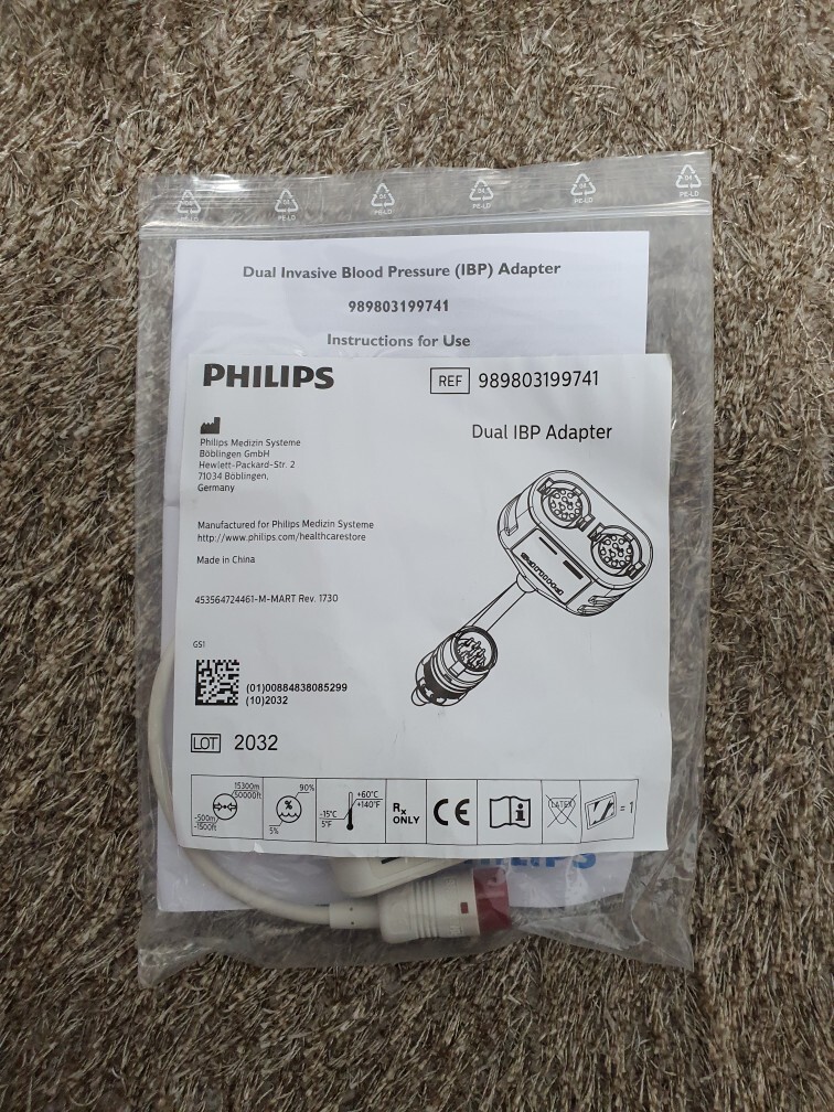 Lot Of 2 Philips Dual Invasive Blood Pressure IBP Adapter 989803199741 ...