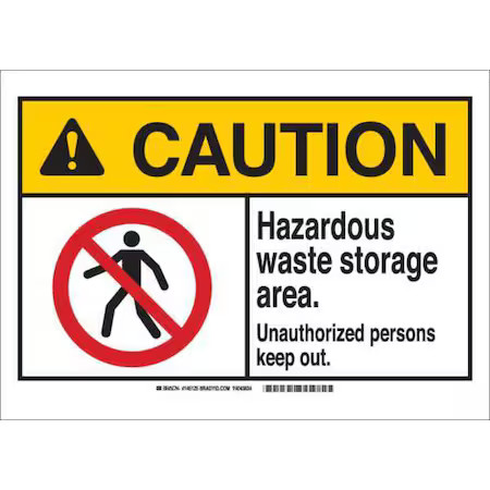 BRADY 145123 Caution Sign, 7 in H, 10 in W, Rectangle, English, 145123 ...