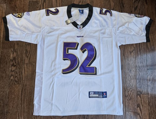 Ray Lewis #52 Baltimore Ravens Reebok NFL Jersey White Stitched NWT Sz ...