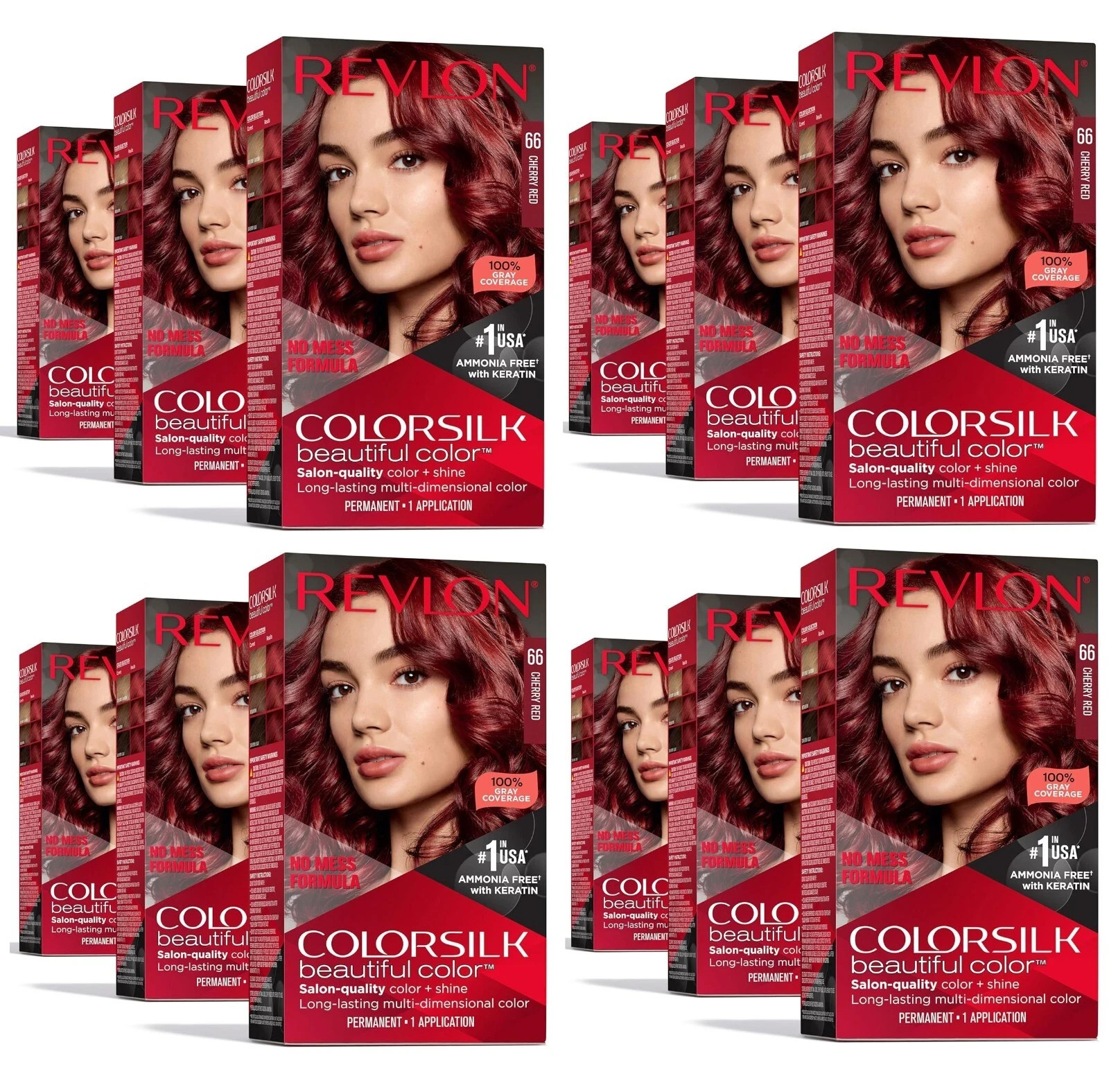 (Pack of 12) - (1 Case) Revlon ColorSilk Hair Color # 66 Cherry Red | eBay