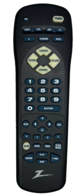 Zenith 124-212-21 / MBC4430 Remote Control, Black - OEM NOS, Cable TV VCR AUX | eBay