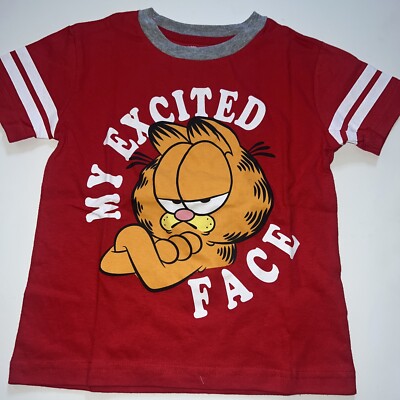 NEW LITTLE KIDS Toddler Officially Licensed Garfield My Excited Face T ...