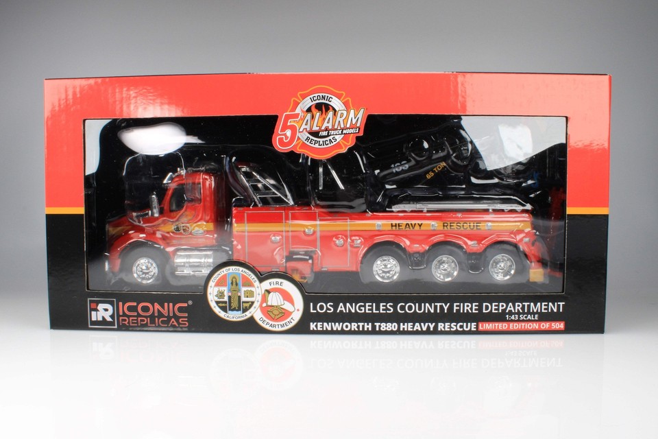 Kenworth T880 Heavy Rescue LACoFD Unit 103 1:43 Iconic Replicas 43-0510 ...