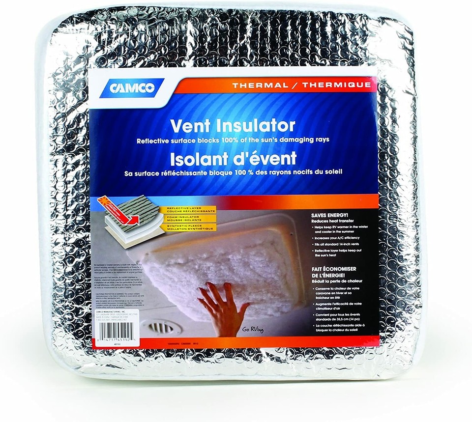 Camco 45192 RV Motor Roof Vent Reflective Insulator Shade Pillow Cover ...