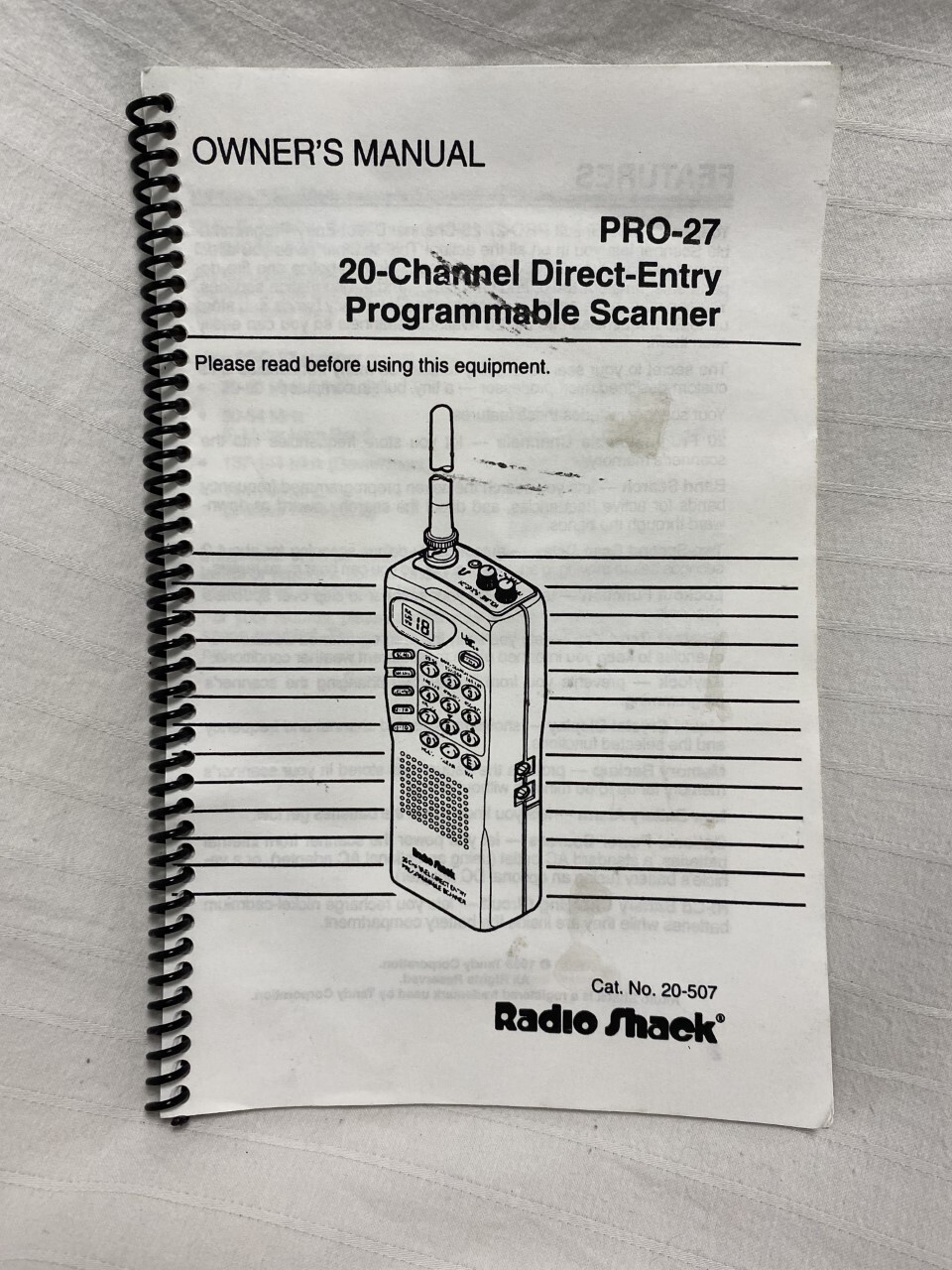 Radio Shack 20 Channel Direct Entry Programmable Scanner. Model # 20 ...