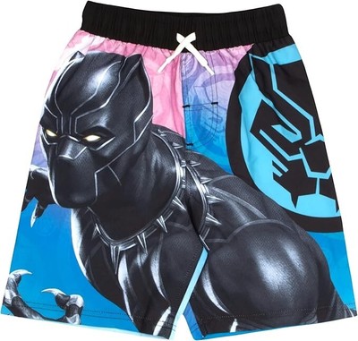 BLACK PANTHER MARVEL AVENGERS Swim Trunks UV-50 Bathing Suit Boys Sz. 4 ...