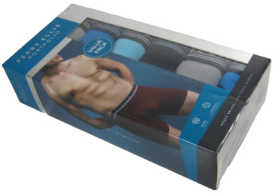 Perry Ellis Men's 6 Microfiber Boxer Briefs Large (36-38) Black/Gray ...