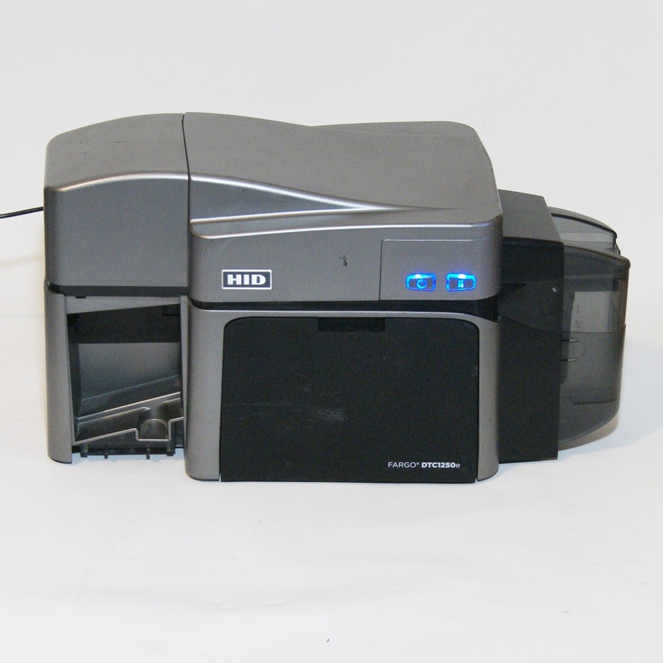 Fargo DTC1250e Duplex ID Card Printer with Ribbon Adapter & Supplies ...