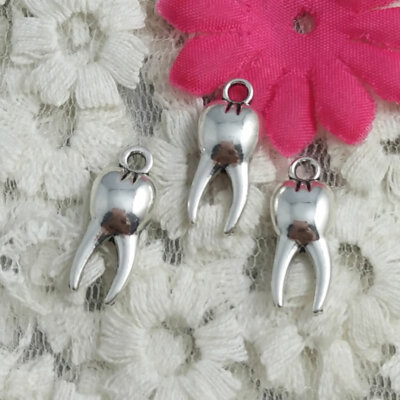 Free Ship 100 Pcs Antique Silver Tooth Charms Pendant 20X8MM H-479 | eBay