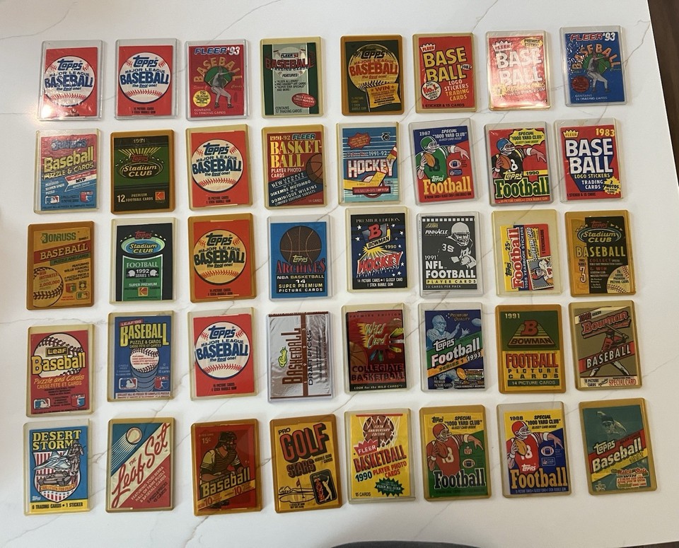 Assortment Of 40 Sports wrappers From The 80s And 90s. In Top Loaders ...