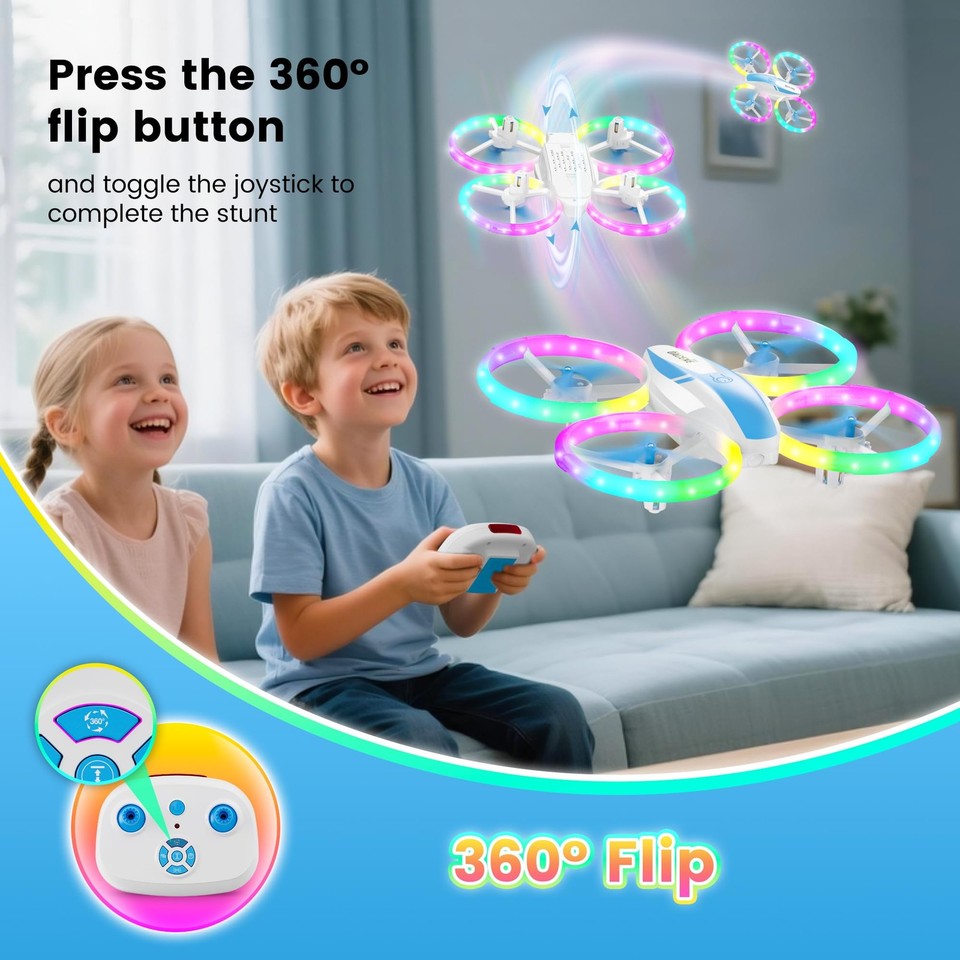 Mini Drone for Kids & Beginners, LED, Altitude Hold, 3 Speed, Gift Toy ...