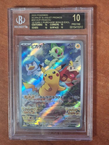 BGS 10 Black Label Scarlet&Violet promo Pikachu 001/SV-P Japanese 2022 ...