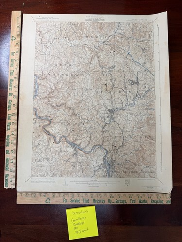 GEOLOGICAL SURVEY MAP TOPOGRAPHICAL 1942 PENNSYLVANIA CONNELLSVILLE ...