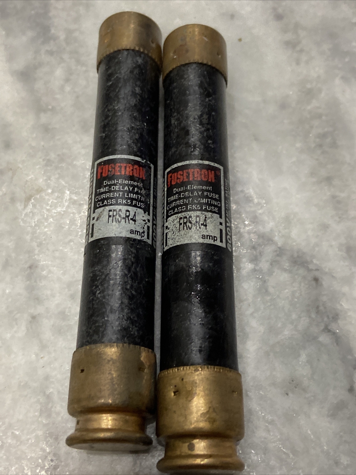 Lot Of 2 FRS-R-4, 4 Amp (4A) 600V Fusetron Dual Element Time-Delay ...