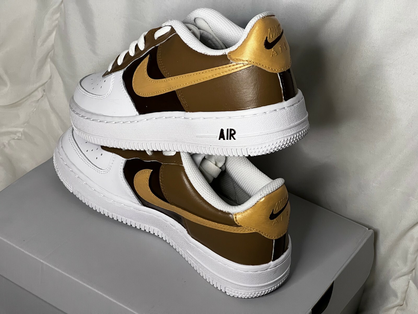 Custom Nike Air Force 1 Brown Colour Block Size 5 | eBay UK