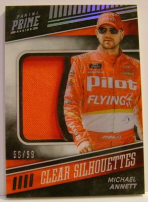 MICHAEL ANNETT /99 CLEAR SILHOUETTES RELIC NASCAR PANINI PRIME RACING ...