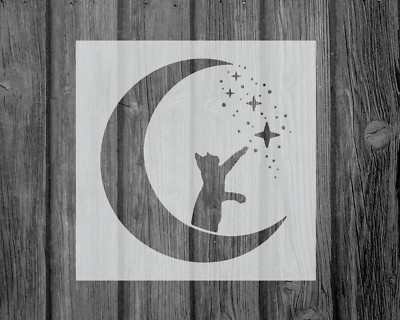 Cat Moon Stencil, Reusable Mylar Craft Stencil For Painting, 183 | eBay