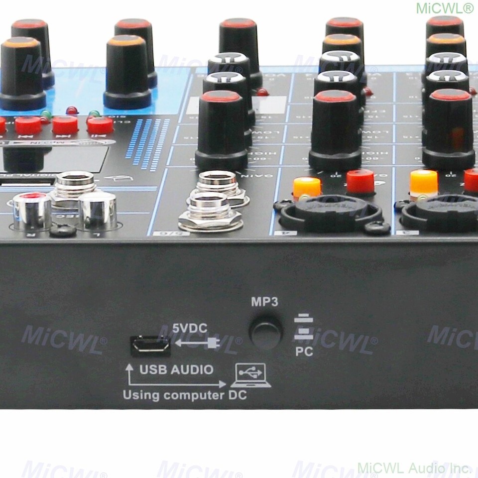 AG6 USB Sound Card 6 Microphone Channel Bluetooth Mixer Console 6-Input ...