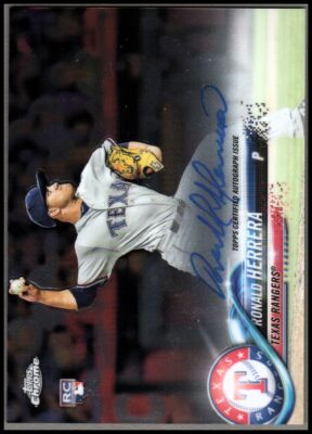 2018 Topps Chrome Rookie Autograph #RARHE Ronald Herrera Auto RANGERS ...
