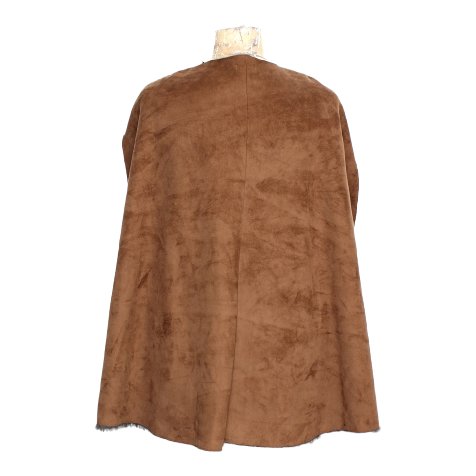 Katie Todd Faux Suede Poncho Cape Women’s XL Brown Toggle Closure ...