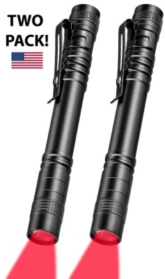 2 Pack Tactical Red LED Flashlight Red Torch Best Mini Red Clip ...