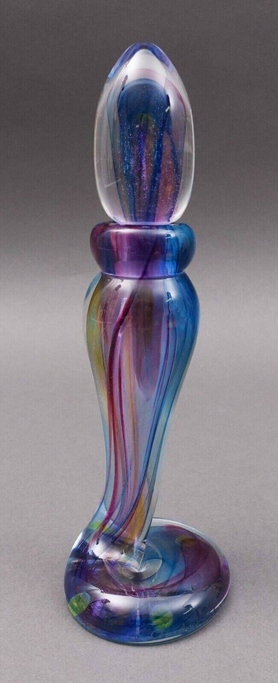 Andrew Shea Signed Hand Blown Art Glass Perfume Bottle With Dauber | eBay