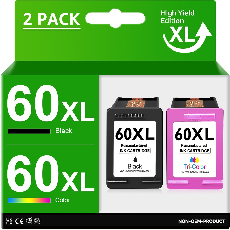 60 XL Ink Cartridge for HP 60XL Photosmart C4680 D110a C4795 DeskJet ...