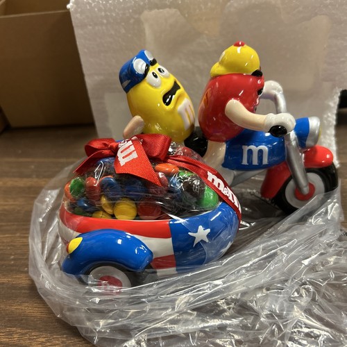 M&M's Galerie Ceramic Motorcycle w/ Side Car 2002 Candy Dish NEW IN BOX ...