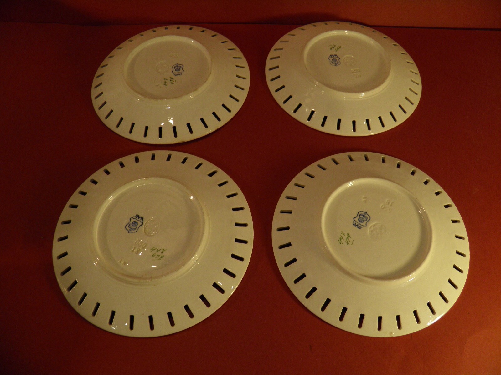 Max Rösler Roesler Rodach Rote Rosen 4x Durchbruchteller 18,5cm 14956/ ...