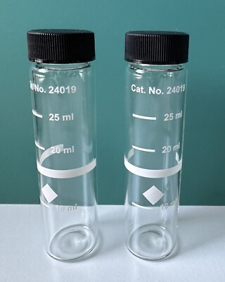 Hach Sample Cell With Cap 24019 Round 25mm 25ml Glass 10 20 25 ml Mark ...