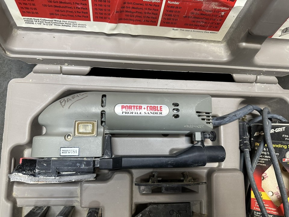 Porter Cable Profile Sander System 444 W/ Case & Accessories Made In ...