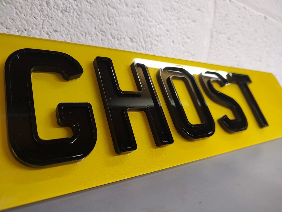 PAIR OF GHOST NUMBER PLATES ROAD LEGAL FRONT & REAR GLOSS BLACK | eBay UK