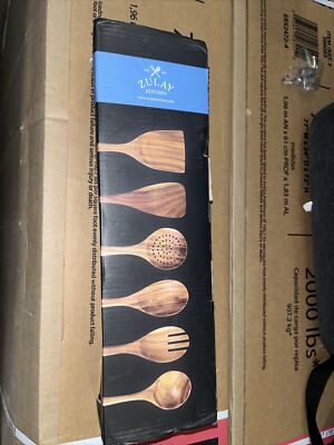 Zulay 6 Piece Teak Wooden Spoons for Cooking Non-Stick Cooking Utensils ...