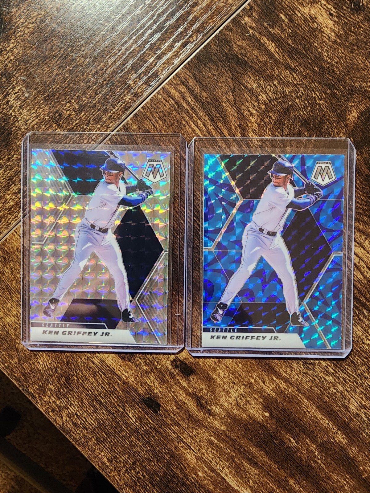 Ken Griffey Jr 2021 Mosaic Prizm Lot X2 Mosaic Prizm & Blue Reactive ...