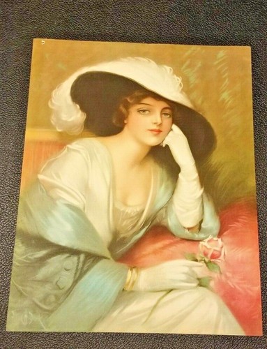 DESCH "MEDITATION" Pinup Girl 1930s LITHOGRAPH BEAUTIFUL WOMAN 14" x 11 ...