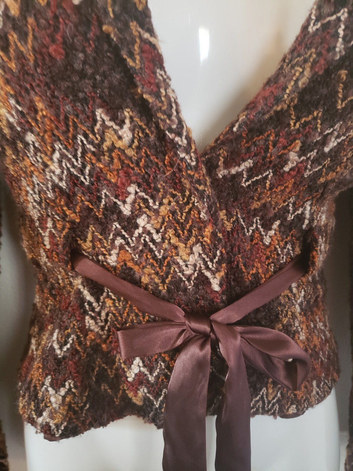 HEART MOON STAR Blazer Jacket Women's Size M Bust 32" nubbly chevron ...