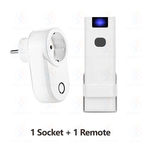 433Mhz Wireless Remote Control Socket Plug EU FR,50m Remote,Power 15A ...