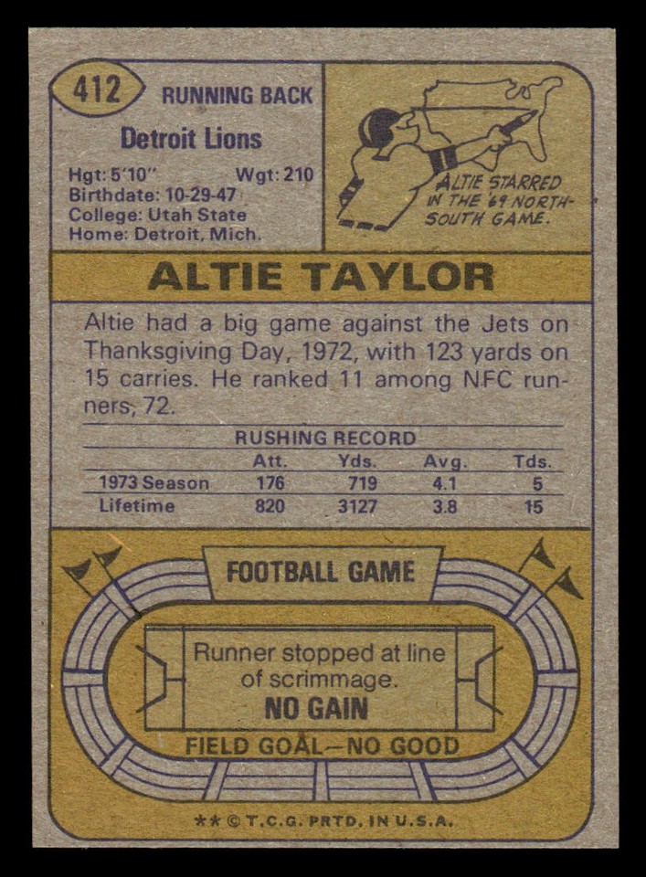1974 Topps #412 Altie Taylor | eBay