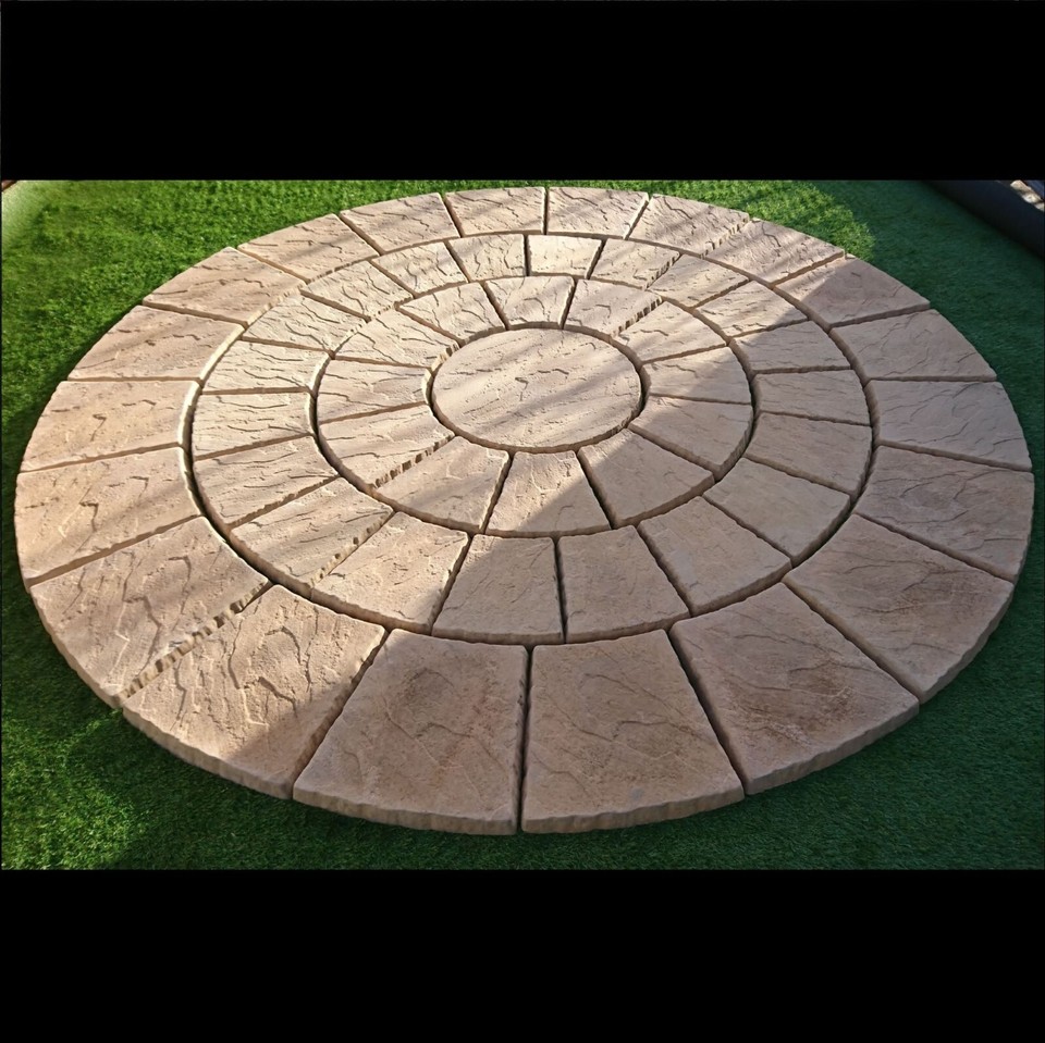 2.56m circle yorkshire buff old style stone patio FREE DELIVERY | eBay UK