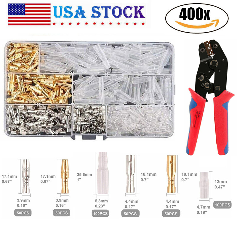 400X Assortment Male Female Bullet Terminals Electrical Wire Crimp ...