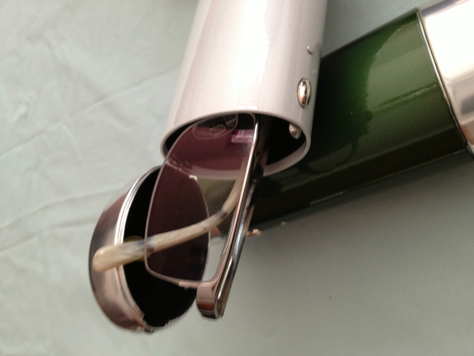 Eyeglass Case-Aluminum Metal, Push-Button Flip-Open Top 6 x 2.25 x 1.5 ...