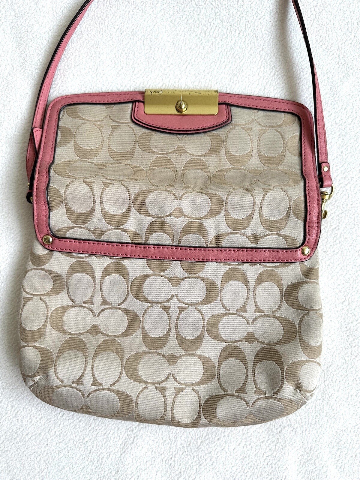 Coach Kristin Signature East/West Crossbody Brass/Cr… - Gem