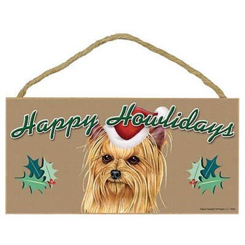 Happy Howlidays Yorkie Christmas Holiday Dog Sign Gift 5"x10" NEW ...