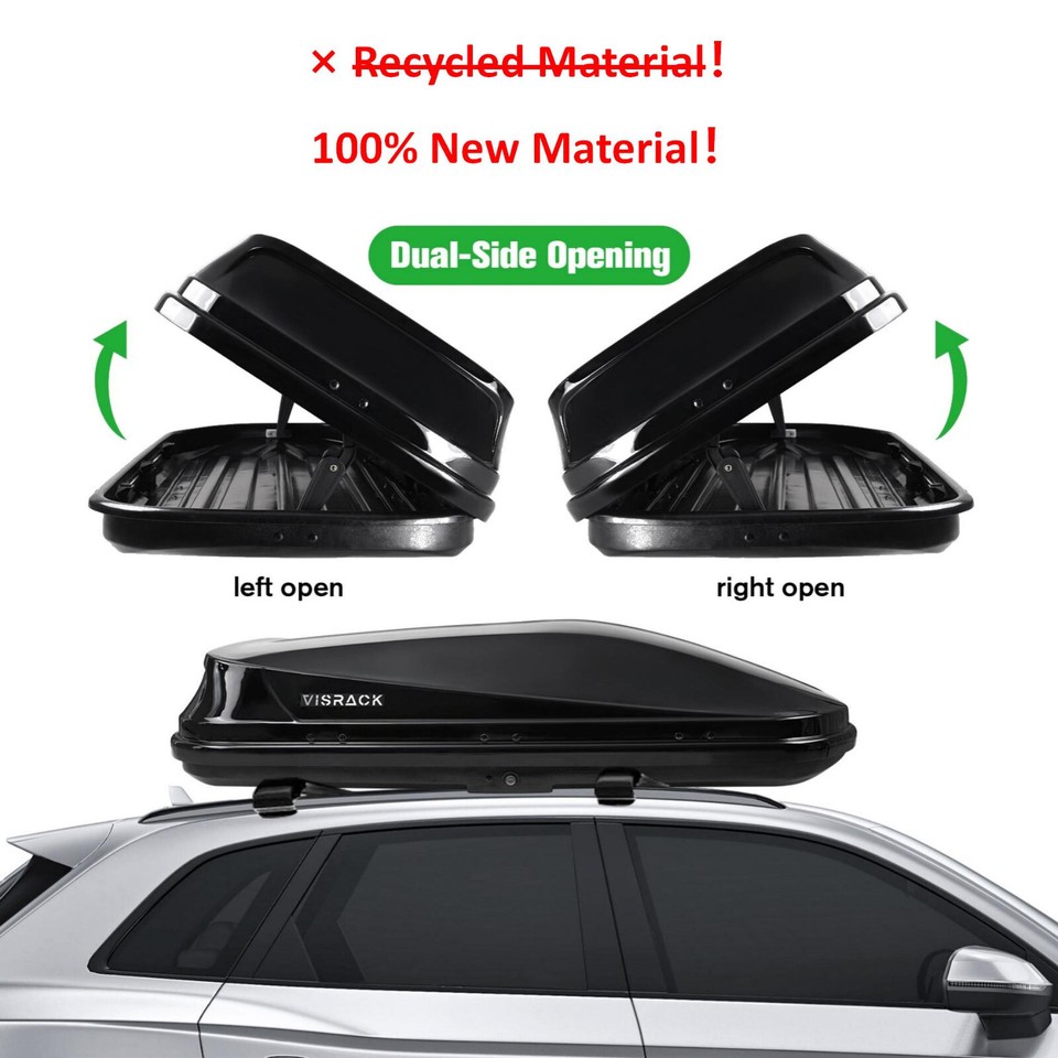 14 Cubic Ft Car Top Cargo Carrier Vehicle Roof Easy Mount Luggage Box w ...